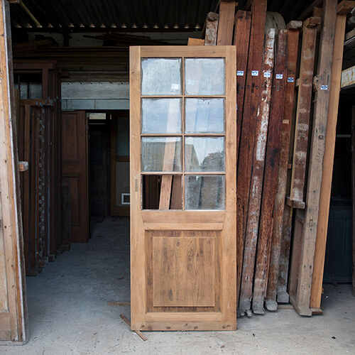 Single door Teak small pane 910mm x 2430mm